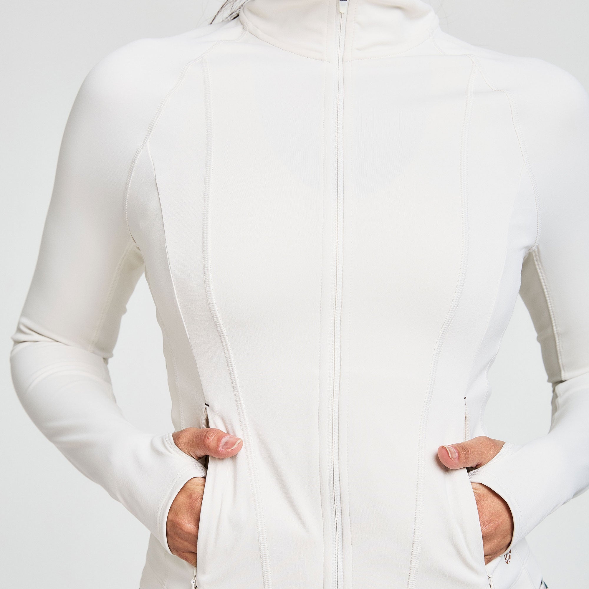 ATTUNE SEAMED ZIP THROUGH JACKET COCONUT – Aviiana